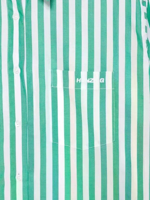 Hunza G Stripe Embroidered Patch Shirt