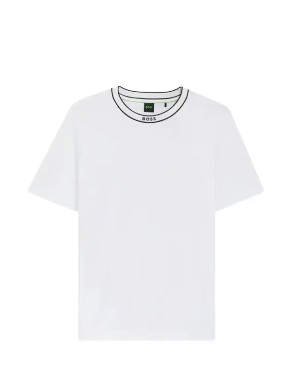 BOSS Cotton T-shirt With Logo Crew Neck - White