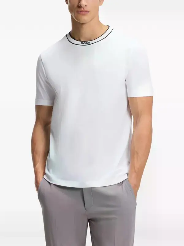 BOSS Cotton T-shirt With Logo Crew Neck - White