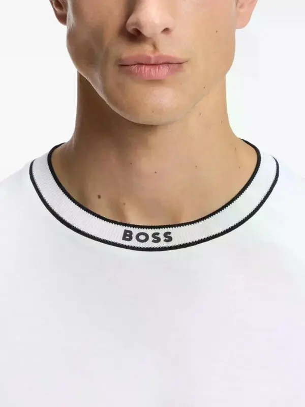 BOSS Cotton T-shirt With Logo Crew Neck - White