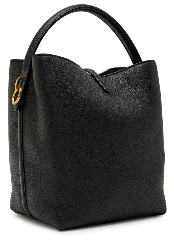 Saint Laurent Le 37 Grained Leather Bucket Bag - Black