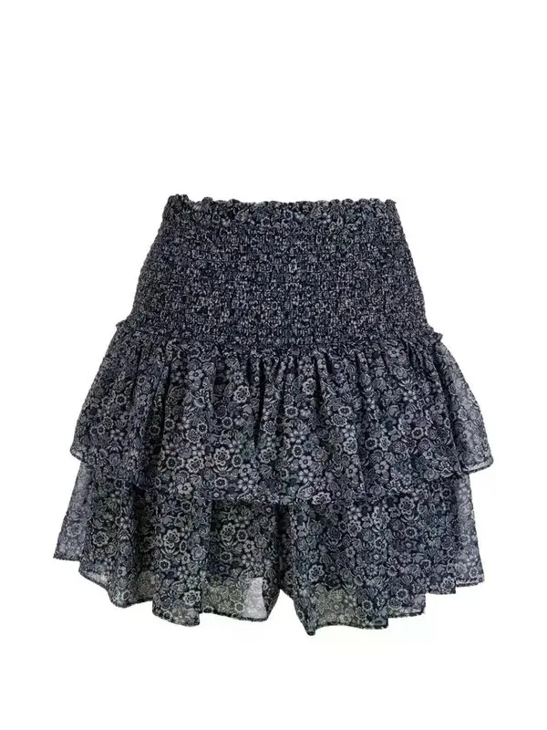 Michael Kors Ruffled Floral-pattern Skirt - Blue