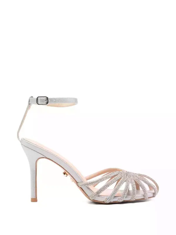 TWENTY FOURHAITCH Crystal-embellishment Heeled Sandals - Silver
