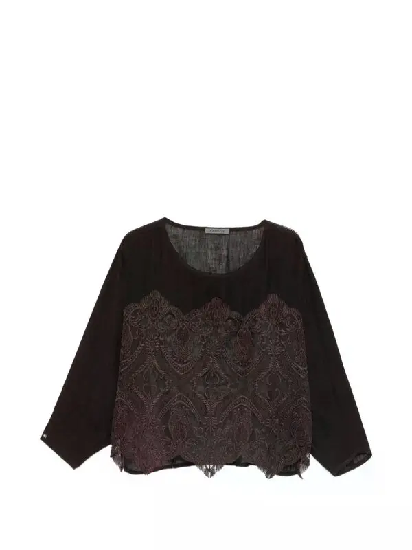 MAURIZIO BRASCHI Laced Blouse - Brown