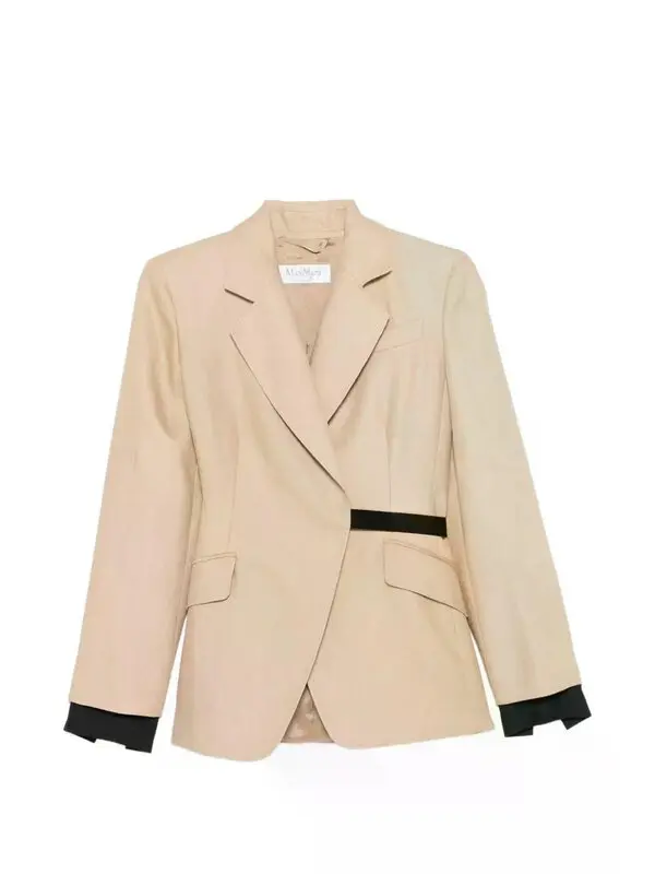 Max Mara Linen Blazer With Trim - Neutrals