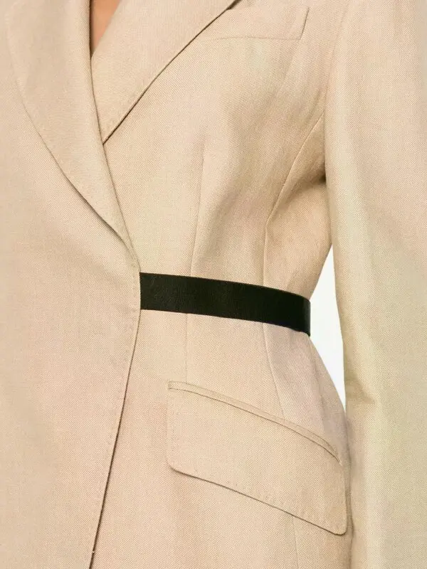 Max Mara Linen Blazer With Trim - Neutrals