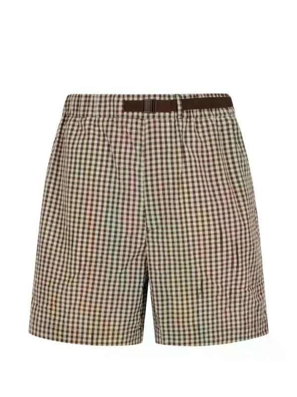Moncler Vichy Check-pattern Cotton Shorts