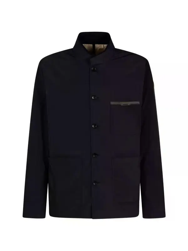 Moncler Button-up Patch-pockets Jacket - Blue