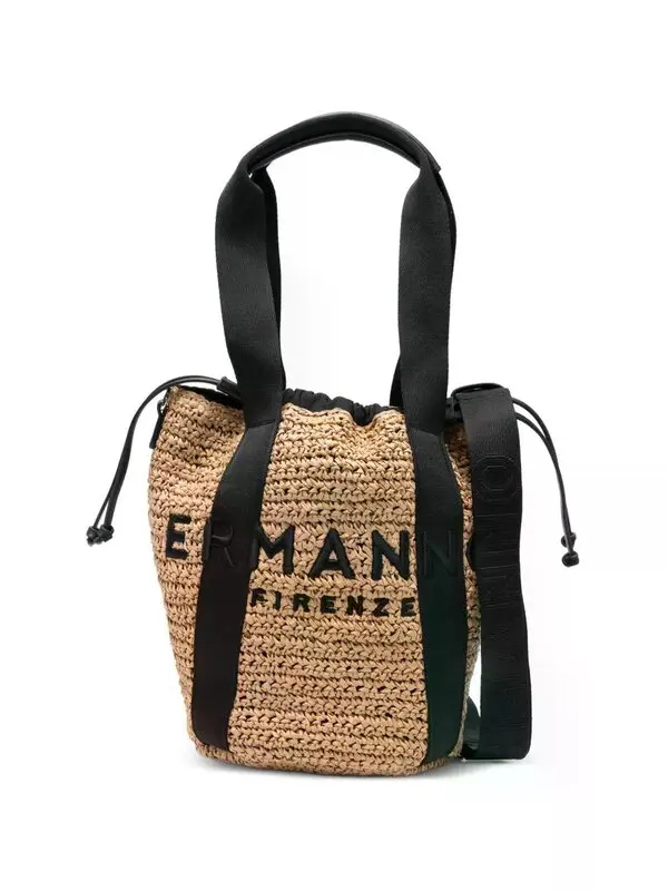 ERMANNO FIRENZE Medium Logo Bucket Bag - Neutrals