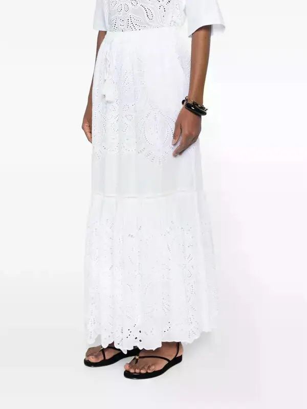 ERMANNO FIRENZE Drawstring Eyelet Skirt