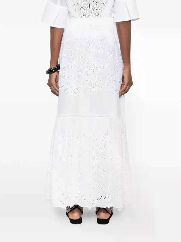 ERMANNO FIRENZE Drawstring Eyelet Skirt