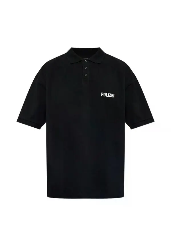 Vetements Short Sleeve Polo T-shirt - Black