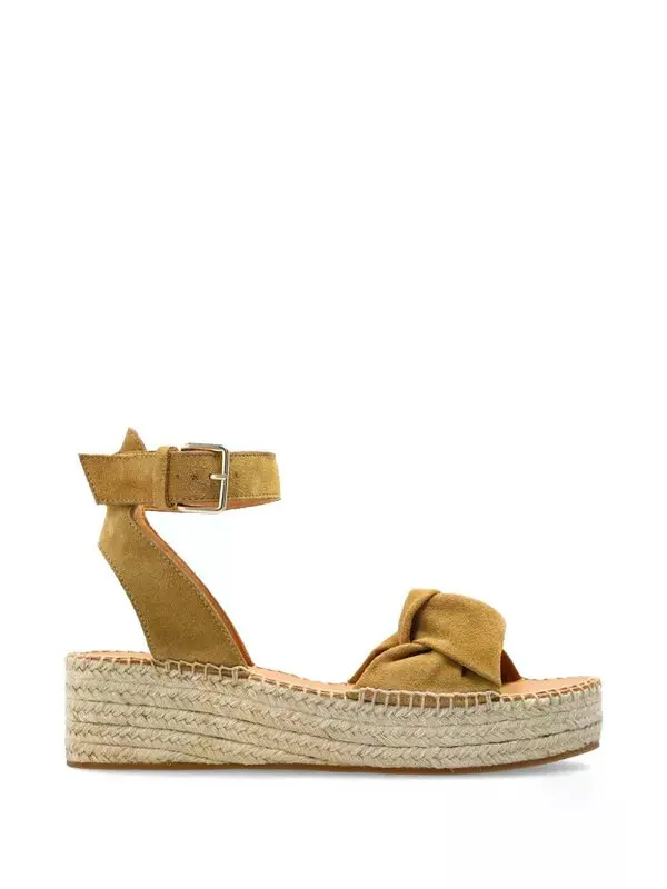 ODISSI Knot Ankle Strap Platform Sneakers - Yellow