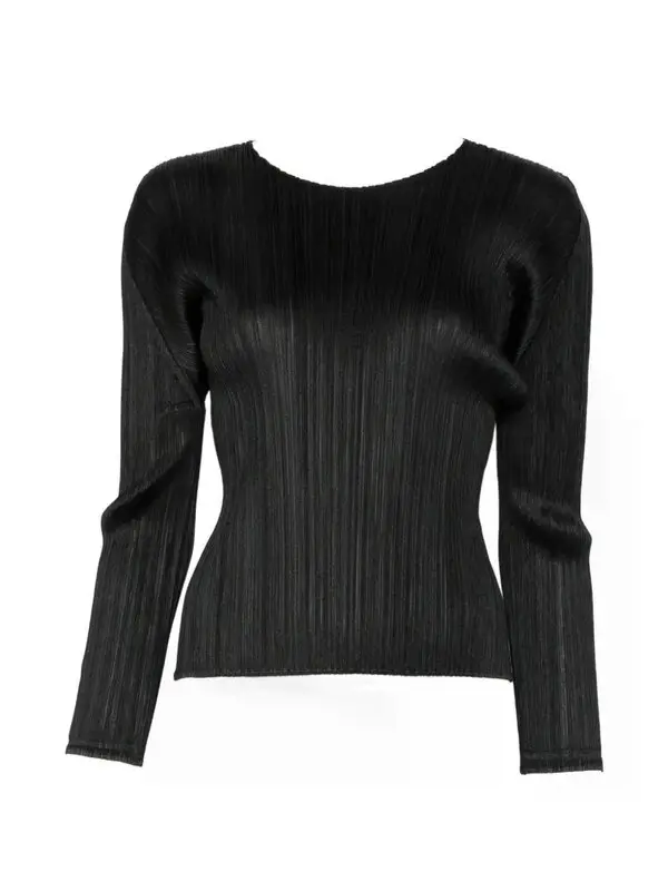 Issey Miyake Pleated Top - Black
