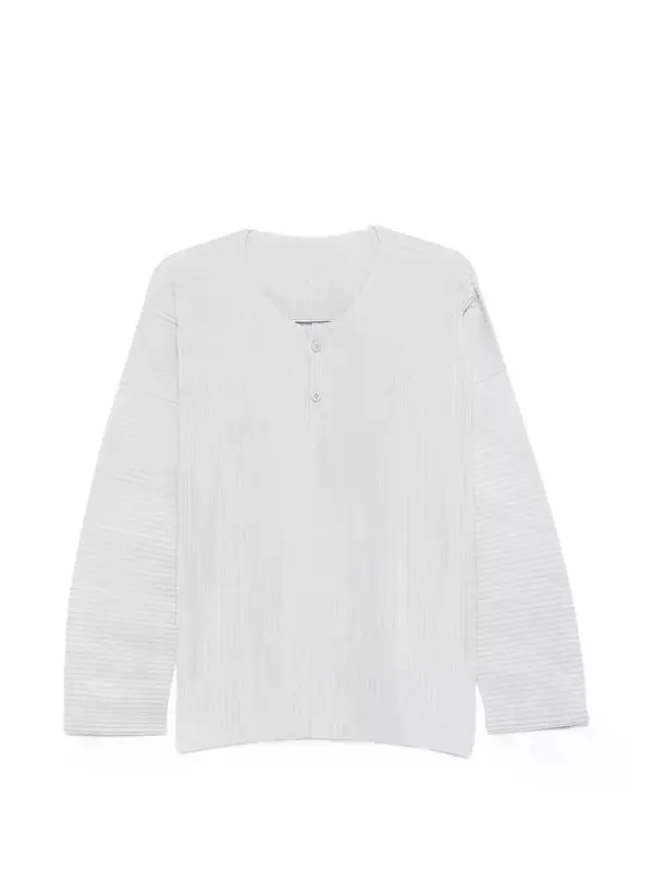 Issey Miyake February Pleated Button T-shirt - Grey