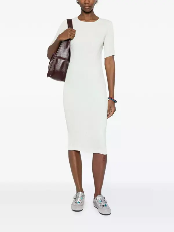 Issey Miyake Ribbed Dress - Neutrals