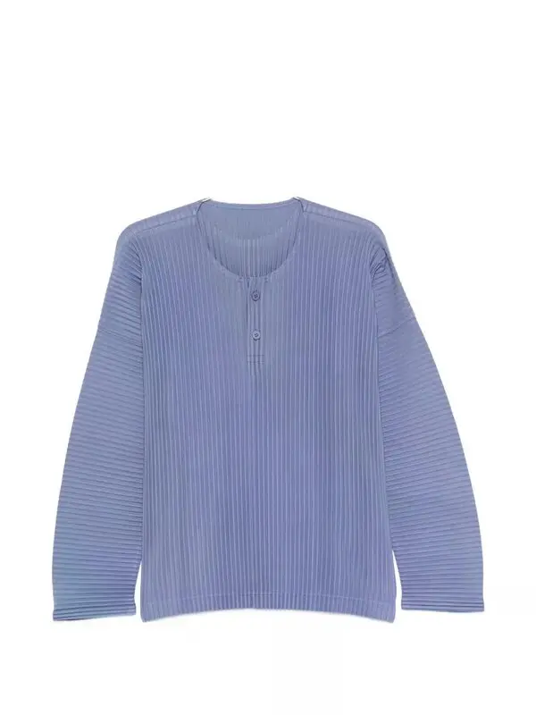 Issey Miyake February Pleated Buttoned T-shirt - Purple