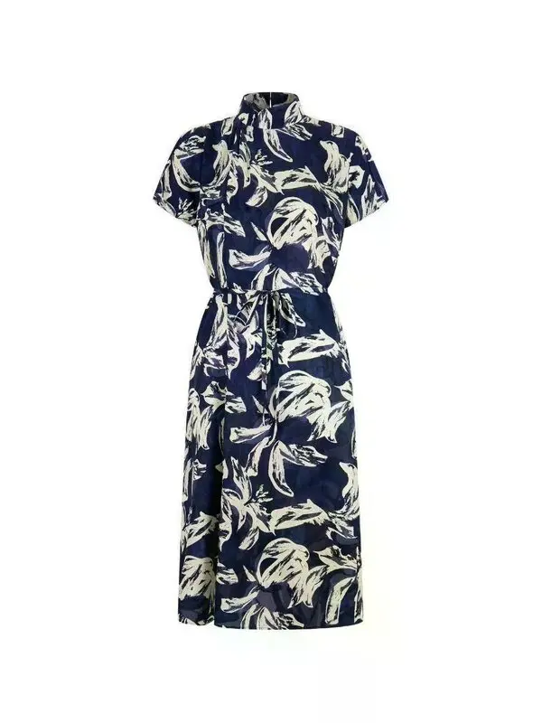 Shanghai Tang Floral-pattern Midi Dress - Blue