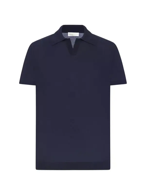 ROBERTO COLLINA V-neck Cotton T-shirt - Blue