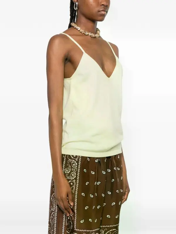 Eric Bompard V-neck Straps Top - Yellow