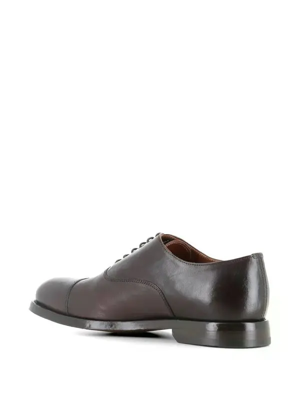 GREEN GEORGE Cap-toe Leather Oxford Shoes - Brown