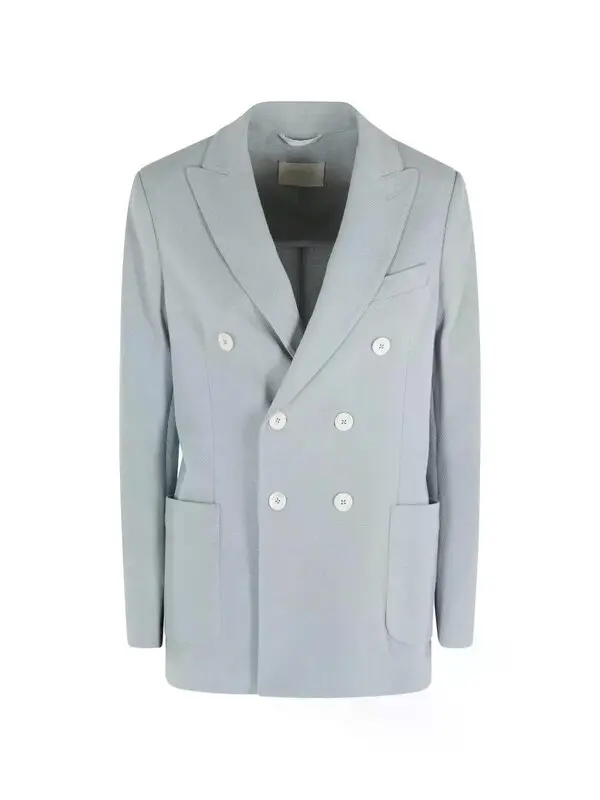 CIRCOLO 1901 Double-breasted Honeycomb Blazer - Blue