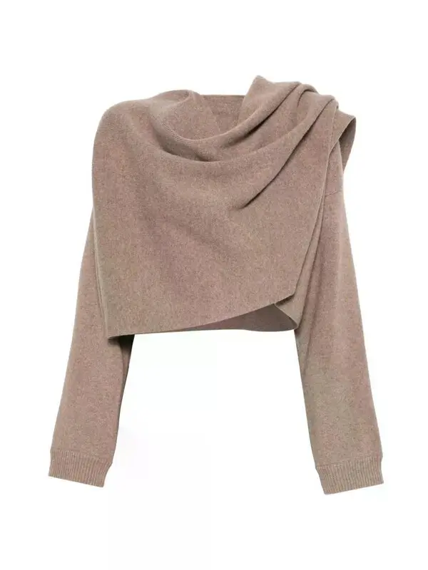 Magda Butrym Draped Long-sleeve Cardigan - Neutrals