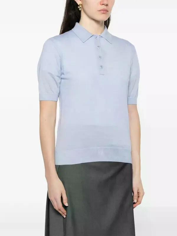 Eric Bompard Buttoned Short-sleeve Polo Top