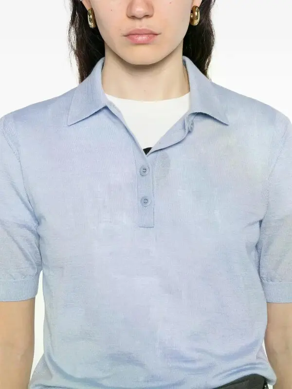 Eric Bompard Buttoned Short-sleeve Polo Top