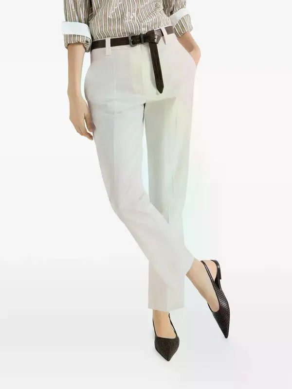 Brunello Cucinelli Cotton Twill Trousers - Neutrals
