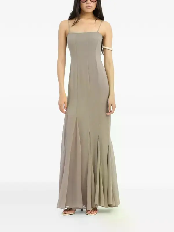 ROTATE BY BIRGER CHRISTENSEN Chiffon Maxi Strap Dress - Grey