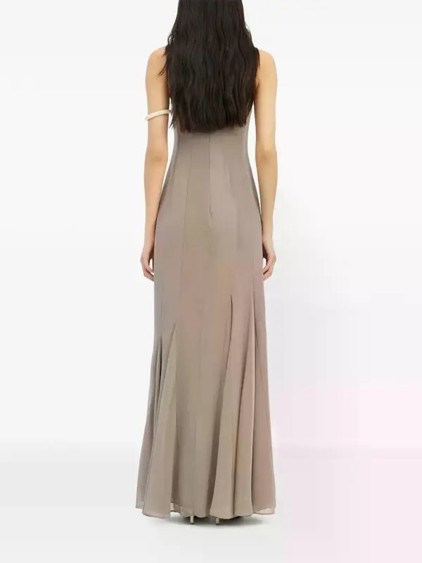 ROTATE BY BIRGER CHRISTENSEN Chiffon Maxi Strap Dress - Grey