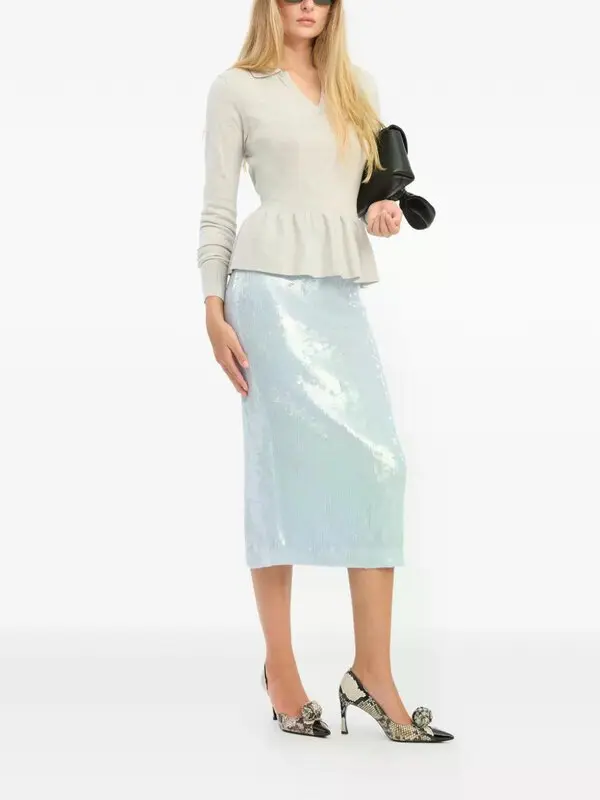 ROTATE BY BIRGER CHRISTENSEN Sequined Pencil Skirt - Blue