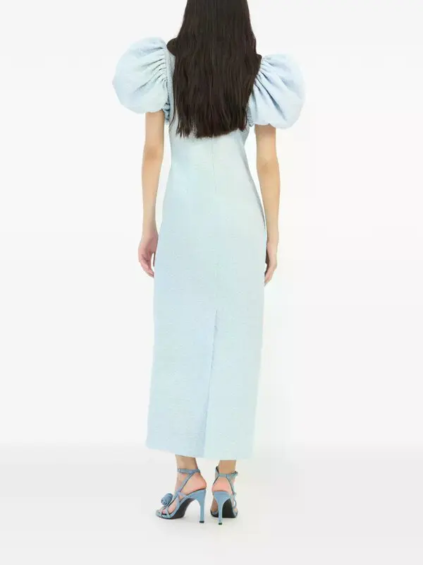 ROTATE BY BIRGER CHRISTENSEN Puff-sleeve Midi Dress - Blue