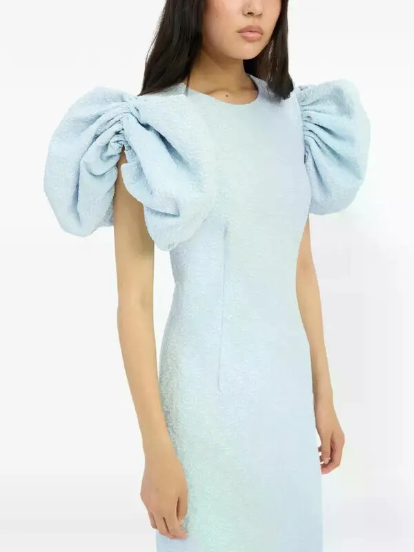 ROTATE BY BIRGER CHRISTENSEN Puff-sleeve Midi Dress - Blue