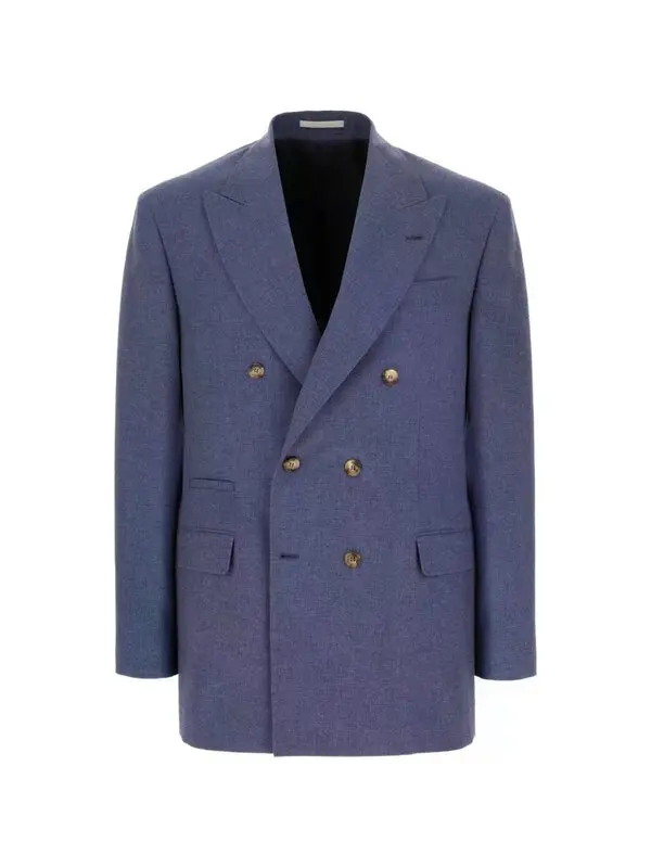 Brunello Cucinelli Double-breasted Blazer - Blue