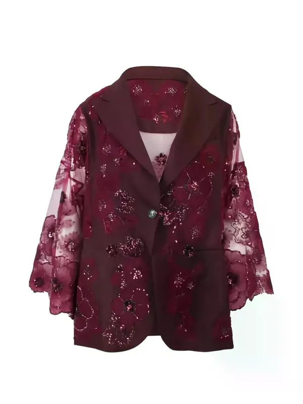 Antonio Marras Floral Beaded Jacket - Purple