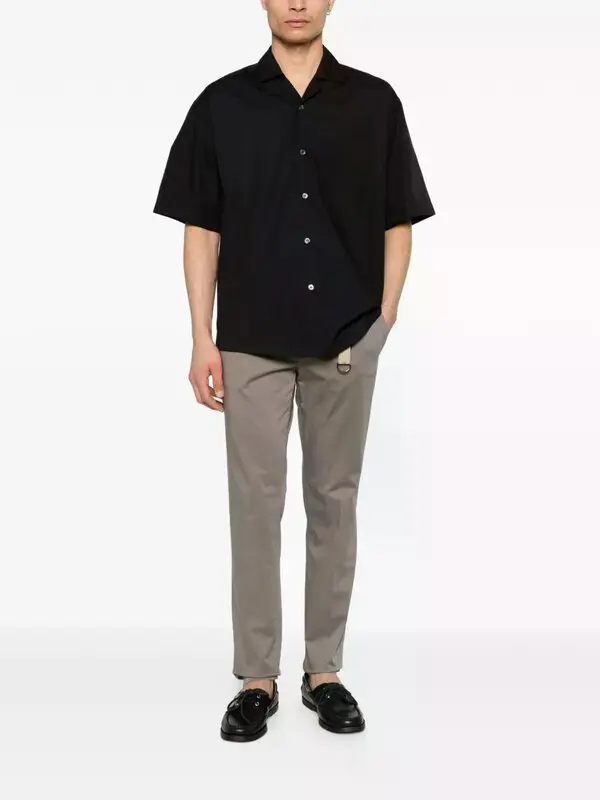 PAOLO PECORA Chest-pocket Short-sleeve Shirt - Black