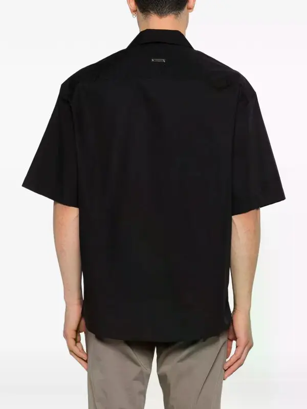 PAOLO PECORA Chest-pocket Short-sleeve Shirt - Black