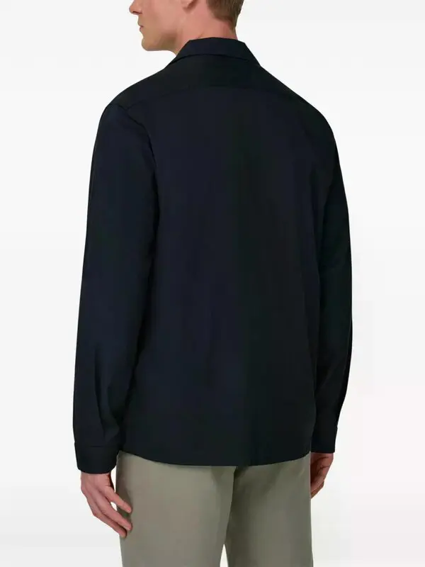 Boggi Milano Open-collar Overshirt - Blue