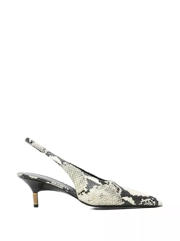 Khaite Bella Python-embossed Leather Pumps - Neutrals