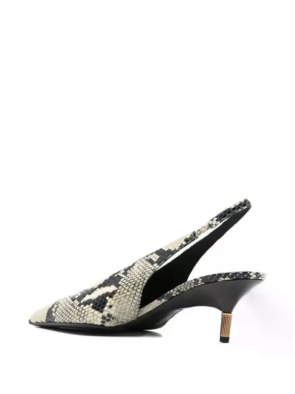 Khaite Bella Python-embossed Leather Pumps - Neutrals