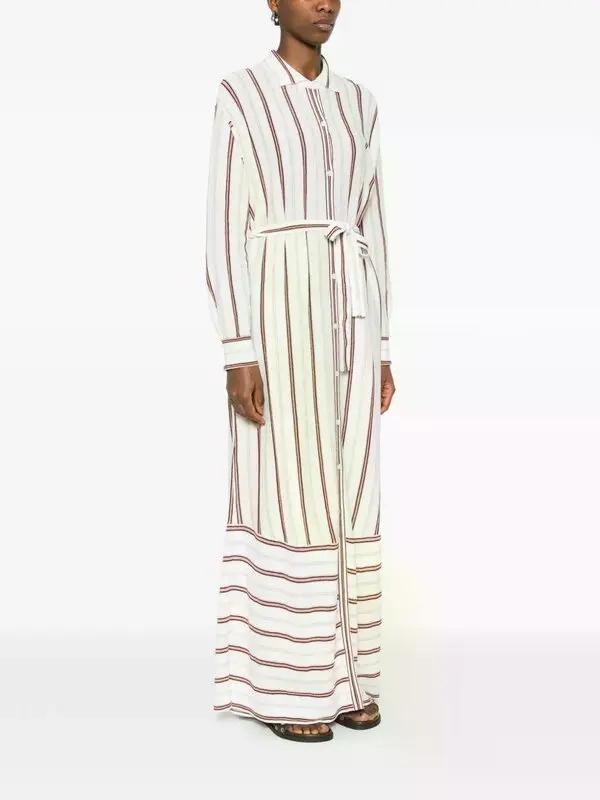 Eric Bompard Striped Maxi Shirt Dress