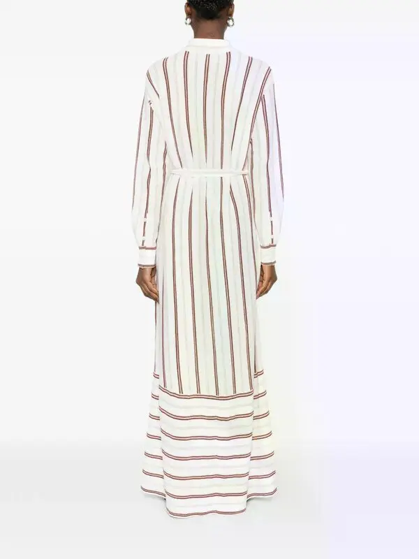 Eric Bompard Striped Maxi Shirt Dress