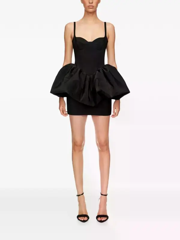 David Koma Mini Dress With Puff Skirt Detail
