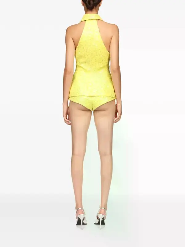 David Koma Sequin-embellished Tailored Vest Top