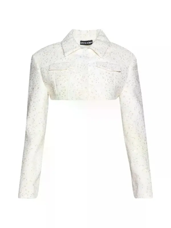 David Koma Sequin-embellished Cropped Jacket