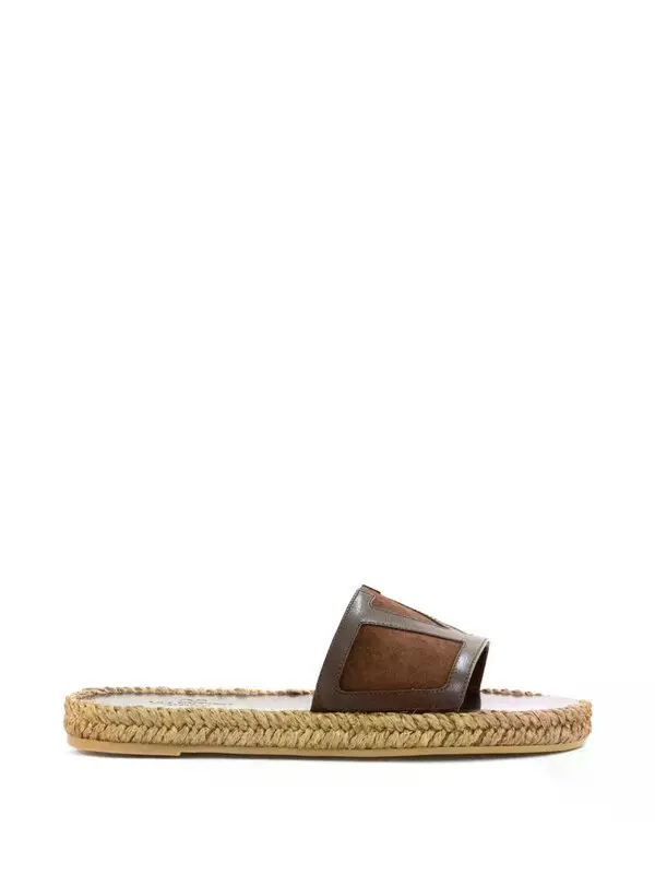 Valentino Garavani V-logo Espadrille Sandals - Brown