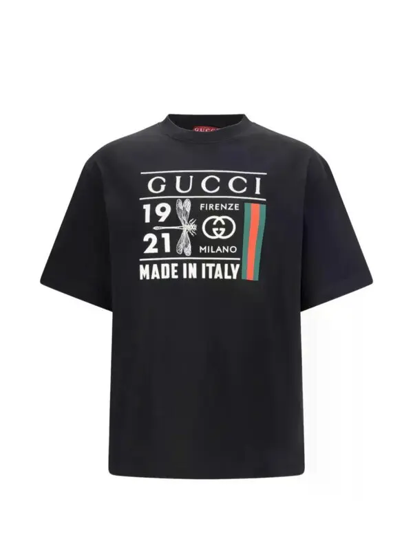 Gucci Dragonfly Printed T-shirt - Black
