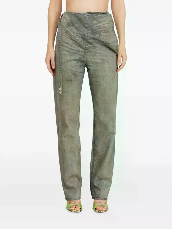 DIESEL® Slim Fit High-waist Jeans With Deconstructed Belt - Grey